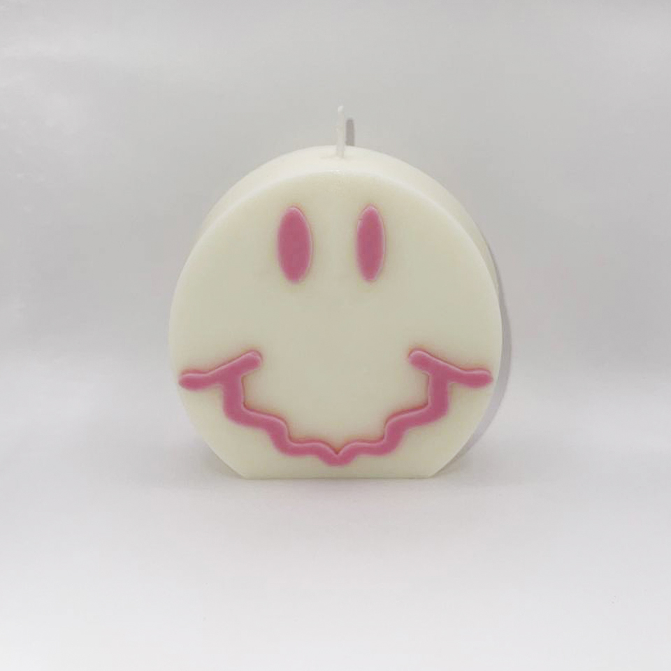 Vela decorativa en forma de cara contenta, colores personalizables